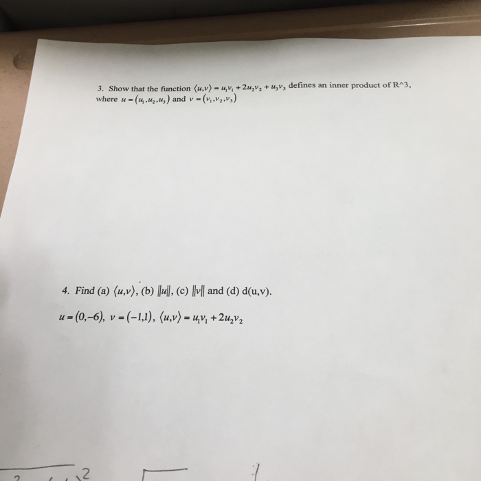 Solved Show that the function langle u, v rangle = u_1v_1 + | Chegg.com