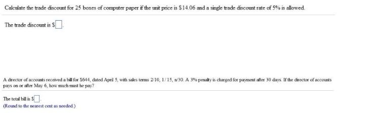 Solved Calculate the trade discount for 25 boxes of computer | Chegg.com