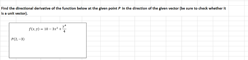 Solved Find The Directional Derivative Of The Function Below