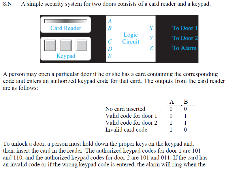 Solved 8n A Simple Security System For Two Doors Consists 