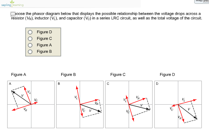 Choose the phasor diagram below that displays the | Chegg.com