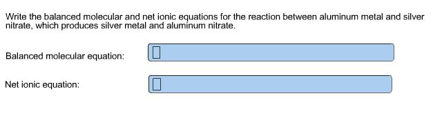Solved Write the balanced molecular and net ionic equations | Chegg.com