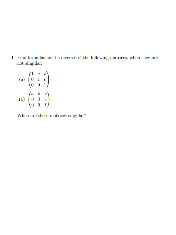 Solved Find formulas for the inverses of the following | Chegg.com