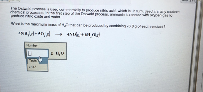 Solved The Ostwald process is used commercially to produce | Chegg.com