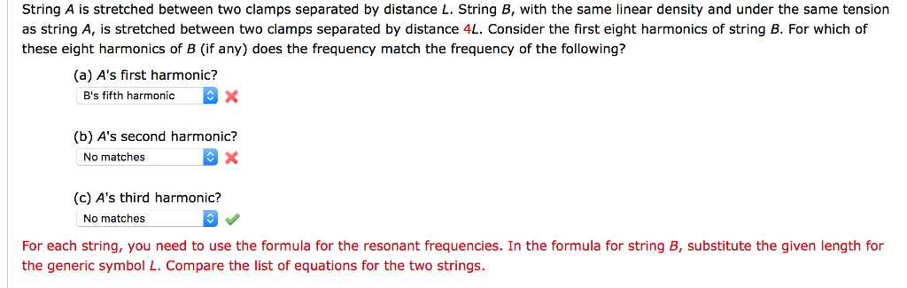 Solved String A is stretched between two clamps separated by | Chegg.com