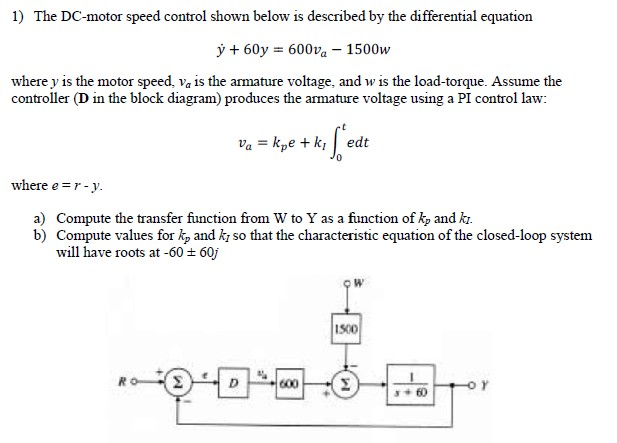 The dc motor speed control shown below is described | Chegg.com