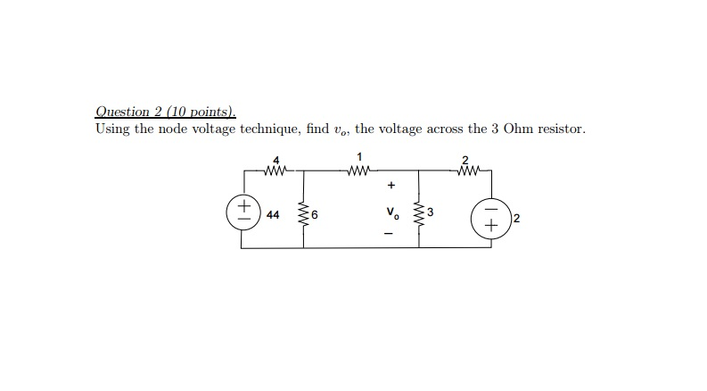 Solved Using the node voltage technique, find v_o, the | Chegg.com