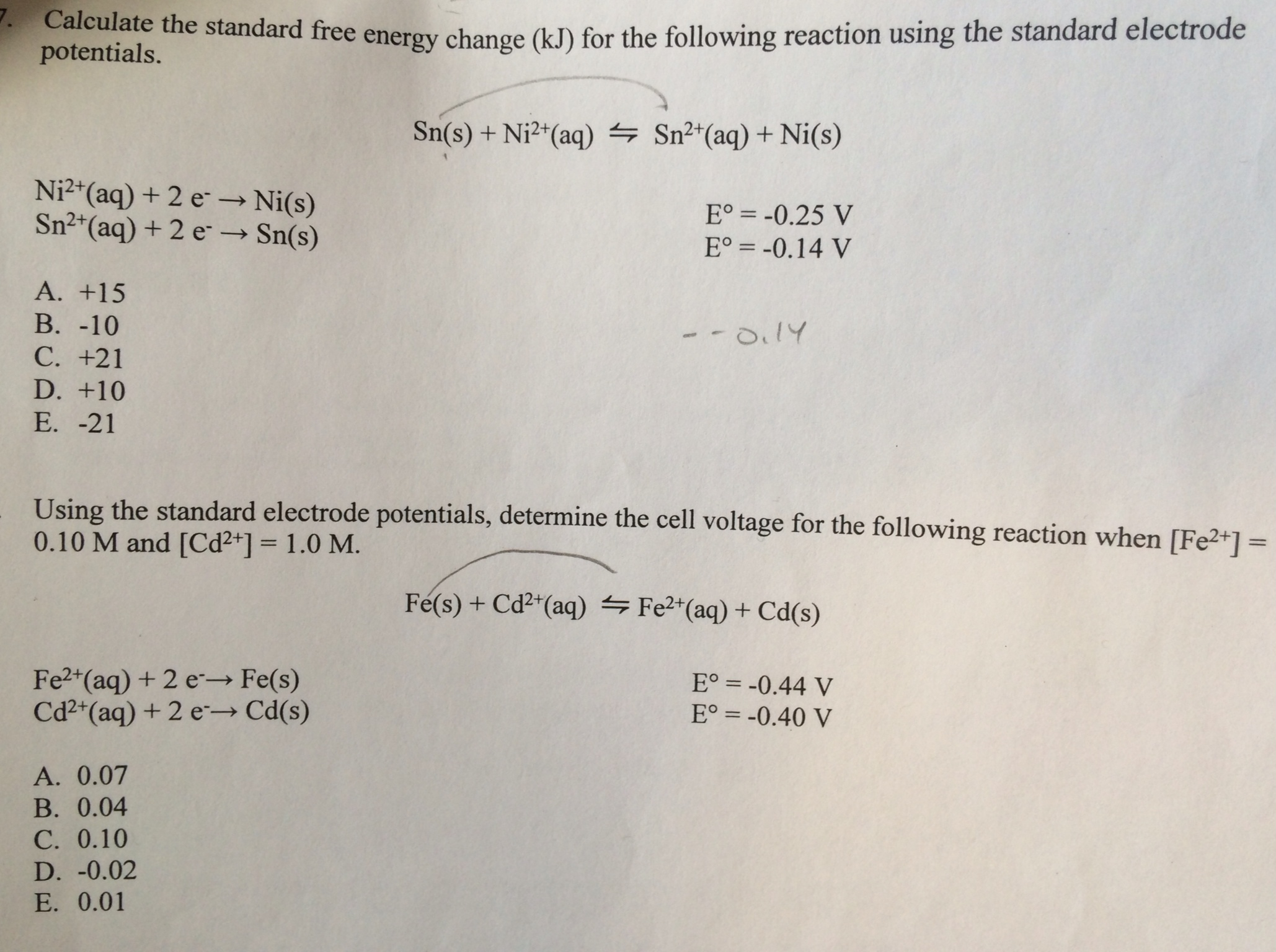 Solved Calculate standard free energy and cell voltage using | Chegg.com Solved Calculate standard free energy and cell voltage using | Chegg.com