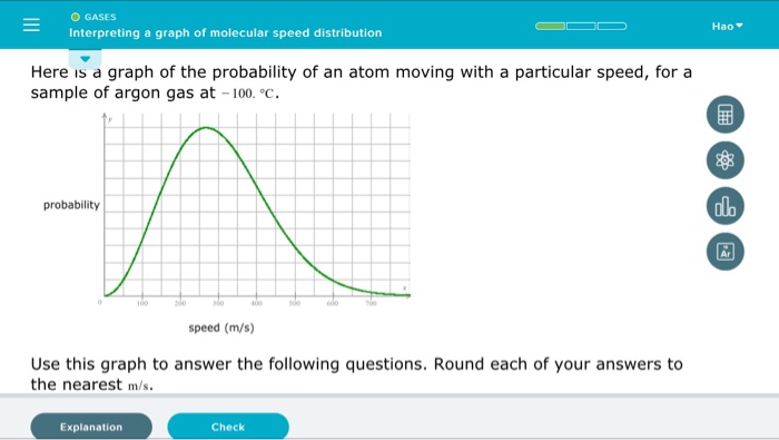 Solved O GASES Interpreting a graph of molecular speed | Chegg.com