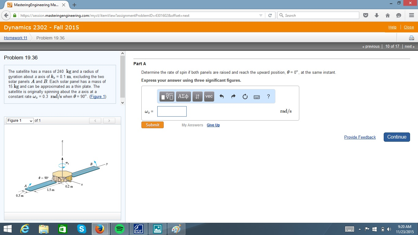 Solved Mast gEng g Ma... X https:// geng Dynamics 2302 Fall | Chegg.com