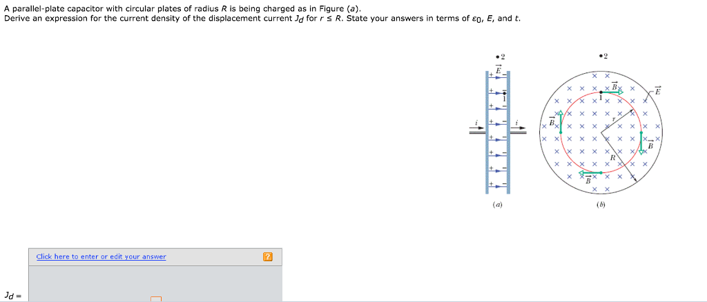 Solved A parallel-plate capacitor with circular plates of | Chegg.com