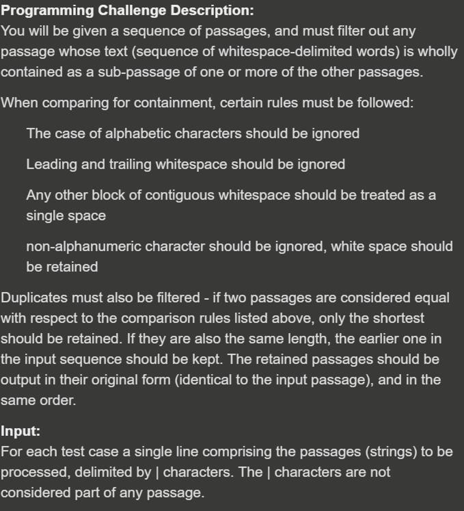 Solved Programming Challenge Description: You will be given | Chegg.com