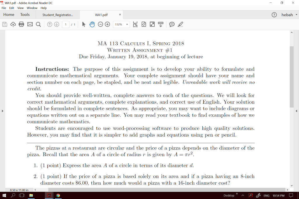 Solved WA1.pdf - Adobe Acrobat Reader DC File Edit View | Chegg.com