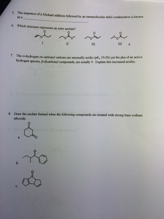 Solved 5. The sequence of a Michael addition followed by an | Chegg.com