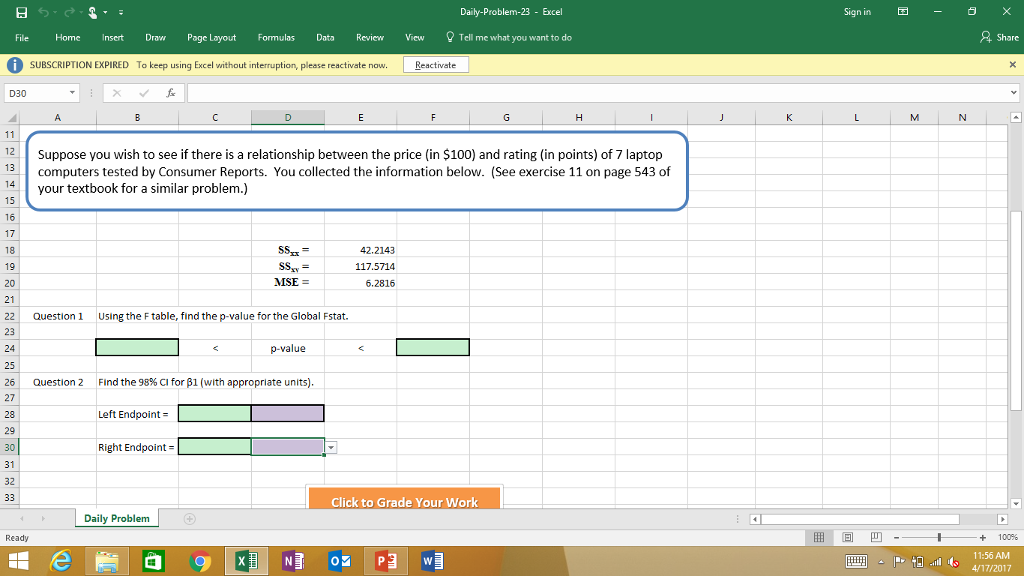 Solved Suppose you wish to see if there is a relationship | Chegg.com