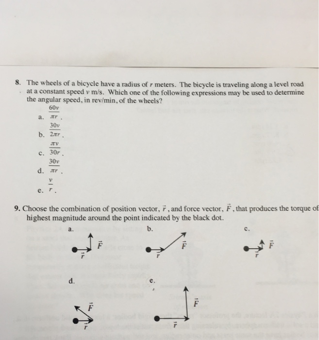 Solved The wheels of a bicycle have a radius of r meters. | Chegg.com