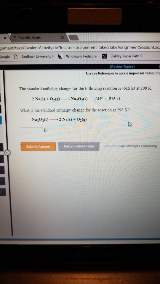 Solved Specific Heats | Chegg.com