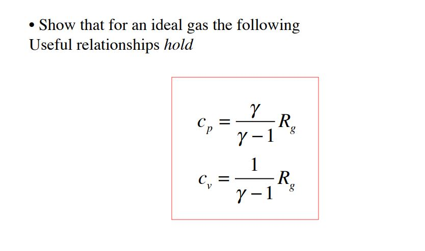 Solved Show that for an ideal gas the following Useful | Chegg.com