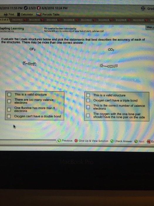 Solved Evaluate the Lewis structures below and pick the | Chegg.com