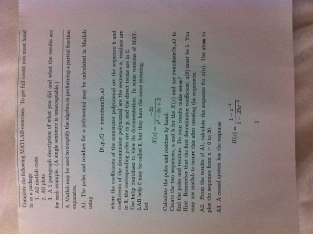 Complete the following MATLAB exercises. To get full | Chegg.com