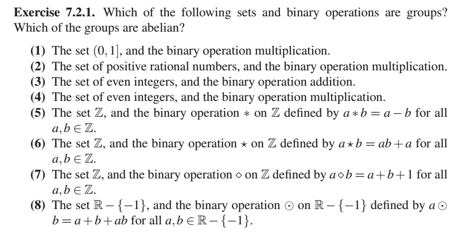 Solved Exercise 7.2.1. Which of the following sets and | Chegg.com
