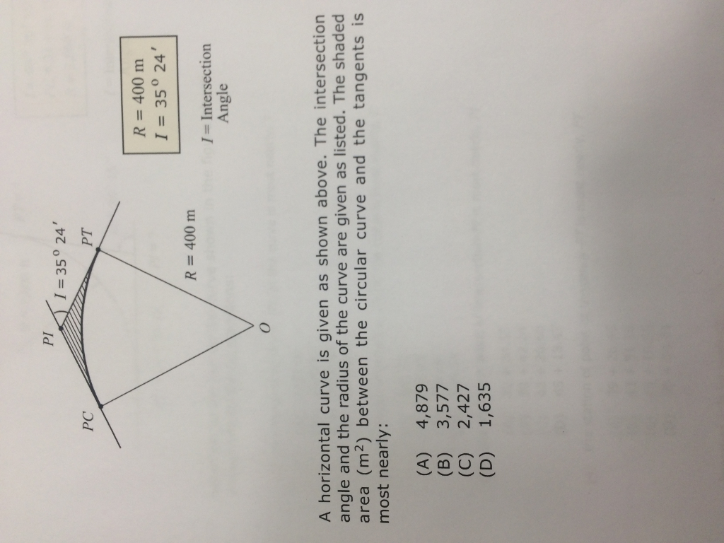 Solved A horizontal curve is given as shown above. The | Chegg.com