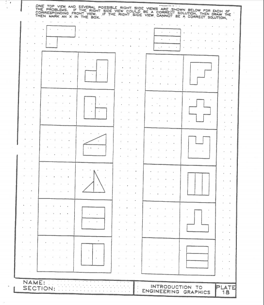 Solved Directions: One top view and several possible right | Chegg.com