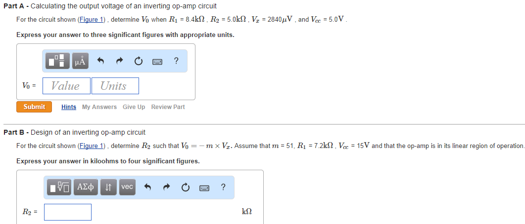 Solved Calculating the output voltage of an inverting | Chegg.com