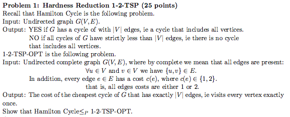Recall that Hamilton Cycle is the following problem. | Chegg.com