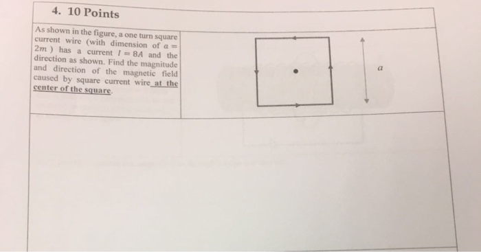 Solved As shown in the figure, a one turn square current | Chegg.com