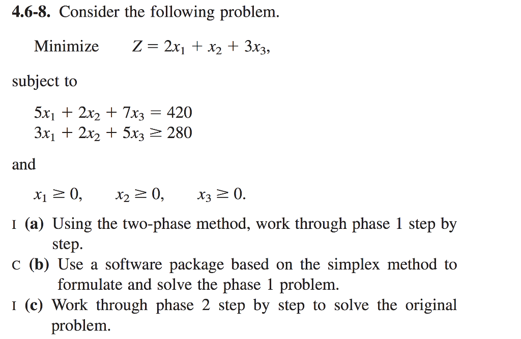 Solved 4.6-8. Consider the following problem. Minimize Z-2x1 | Chegg.com