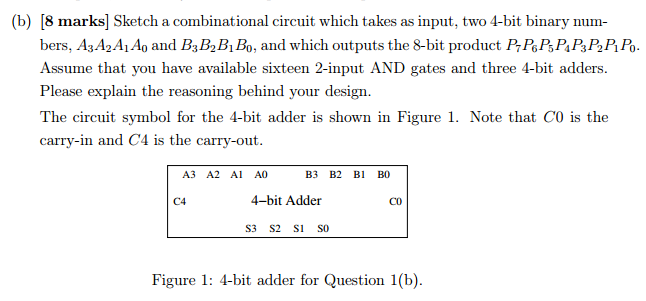 Solved Sketch A Combinational Circuit Which Takes As Input 