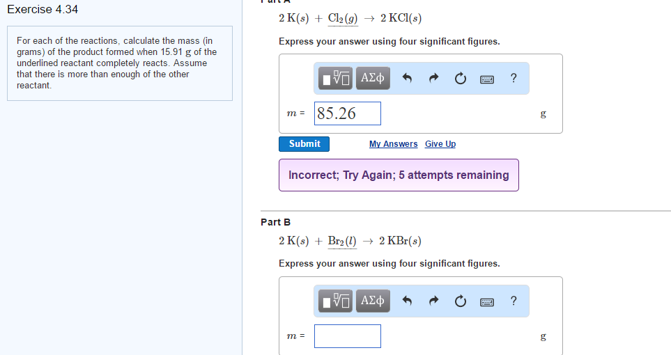 Solved For each of the reactions, calculate the mass (in | Chegg.com