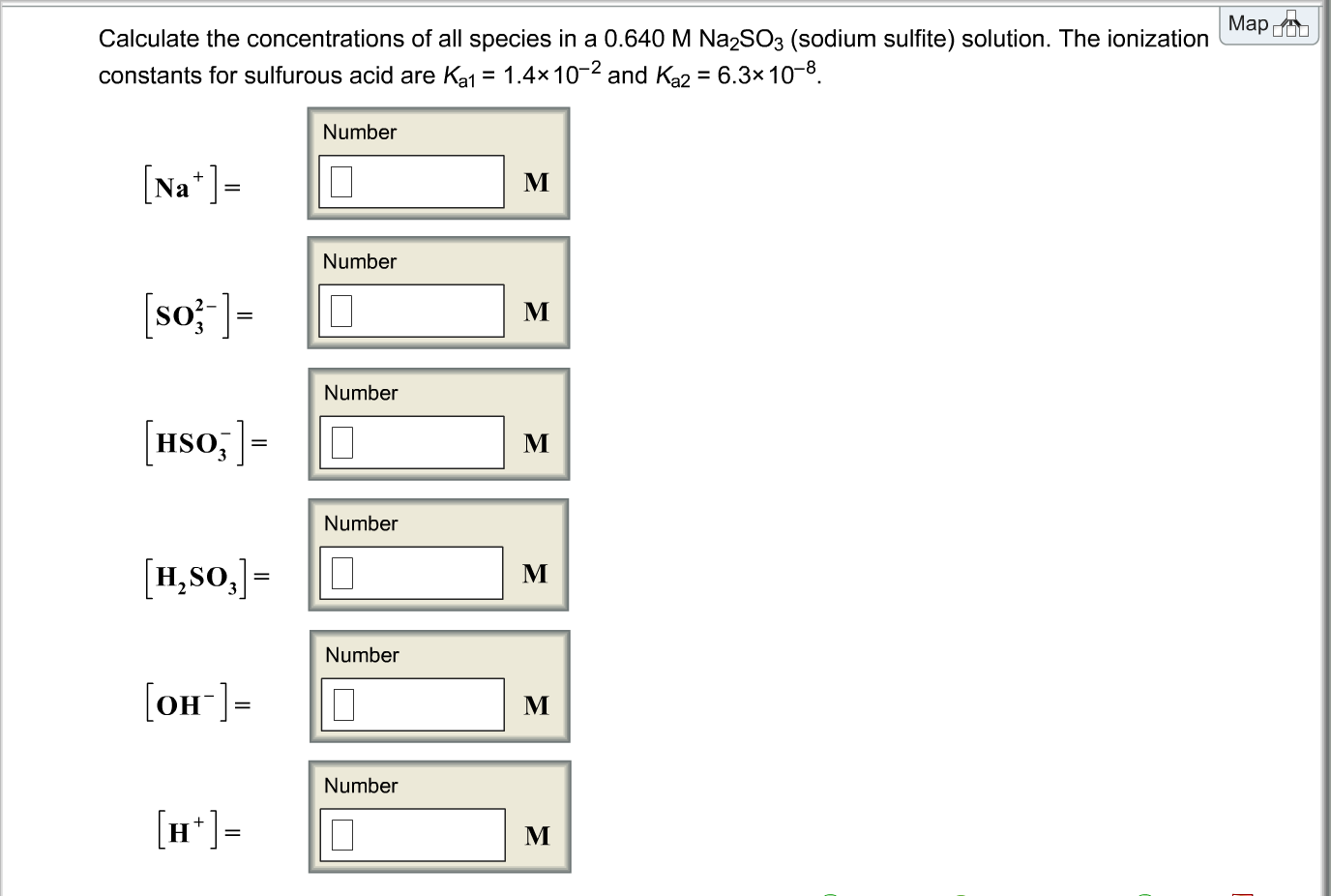 Solved Calculate the concentrations of all species in a | Chegg.com