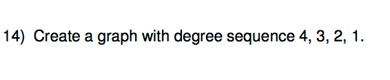Solved Create A Graph With Degree Sequence 4 3 2 1