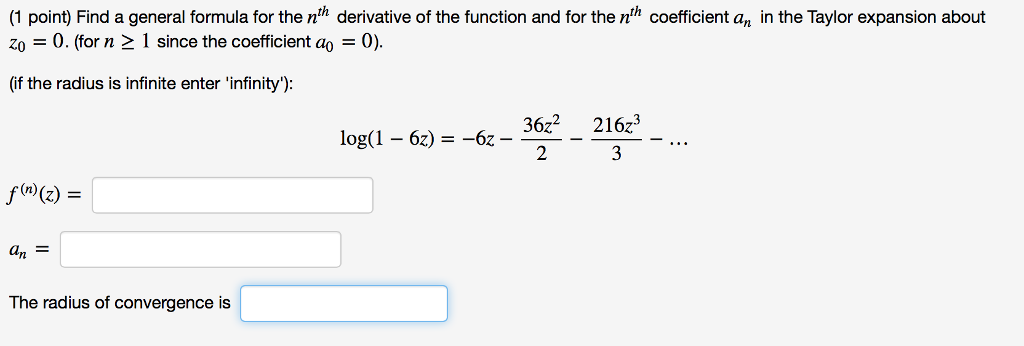 Solved Complex analysis taylor series I can't figure out | Chegg.com