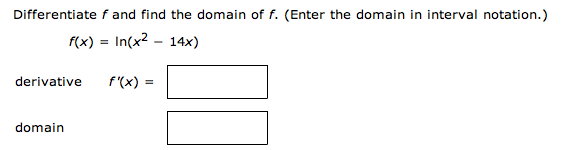 Solved Differentiate f and find the domain of f. (Enter the | Chegg.com