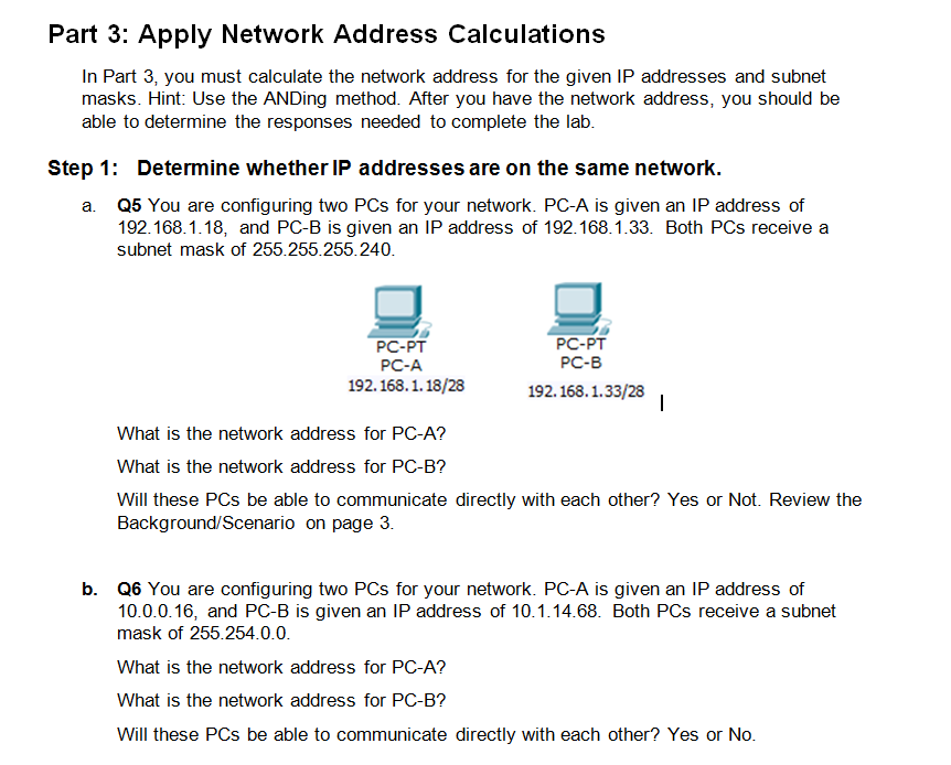 Solved Lab 7 1 4 8 Ldentifying Ipv4 Addresses Objectives