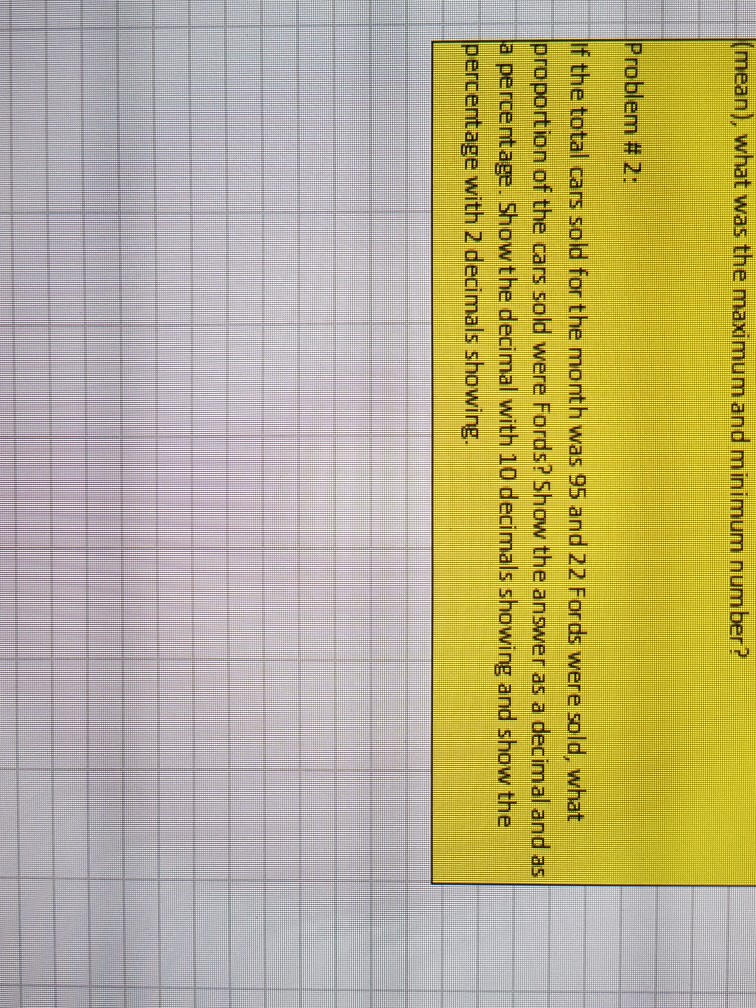 Solved (mean), what was the maximum and minimum number? | Chegg.com