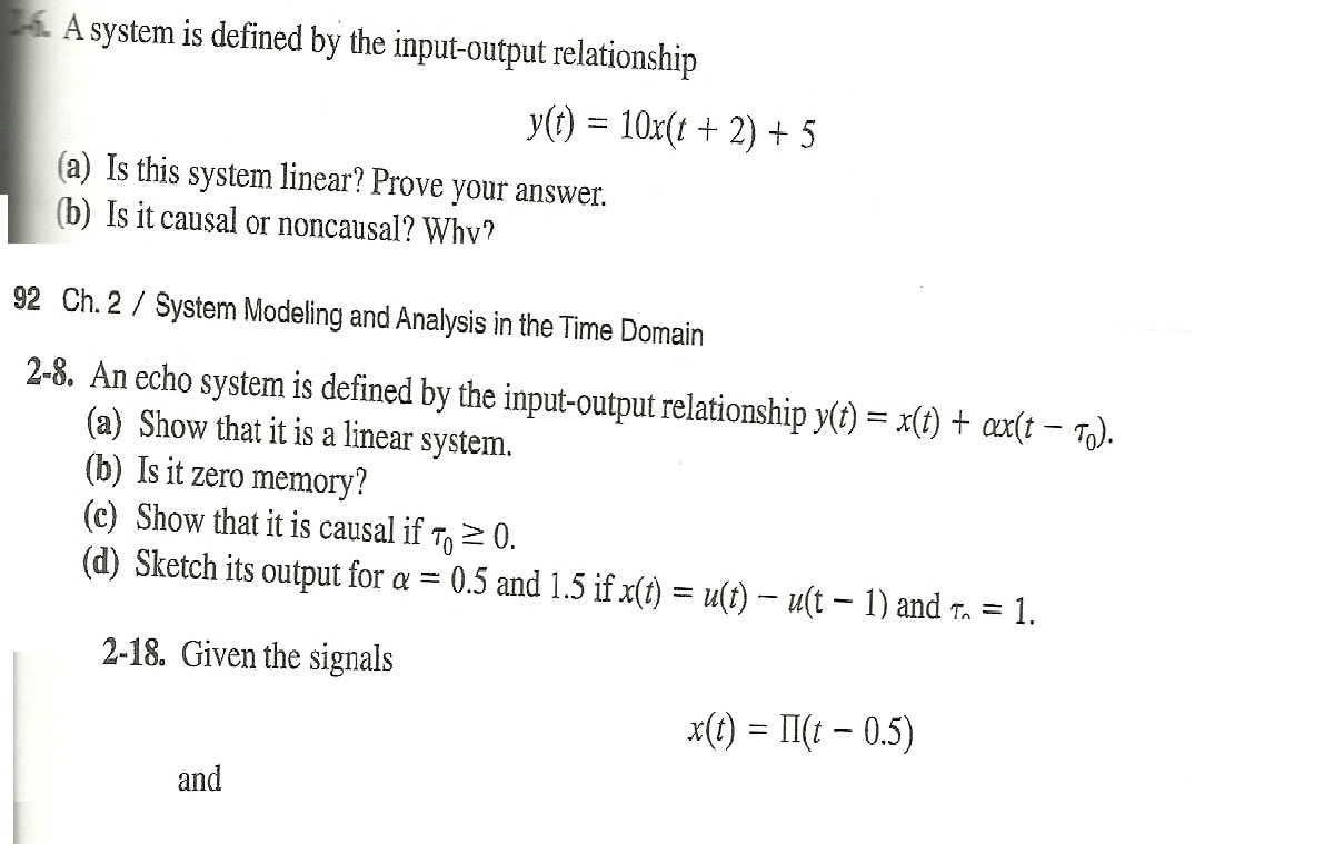 A System Is Defined By The Input Output Relationship