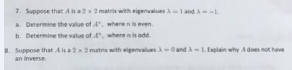 Solved Suppose that A is a 2 times 2 matrix with eigenvalues | Chegg.com