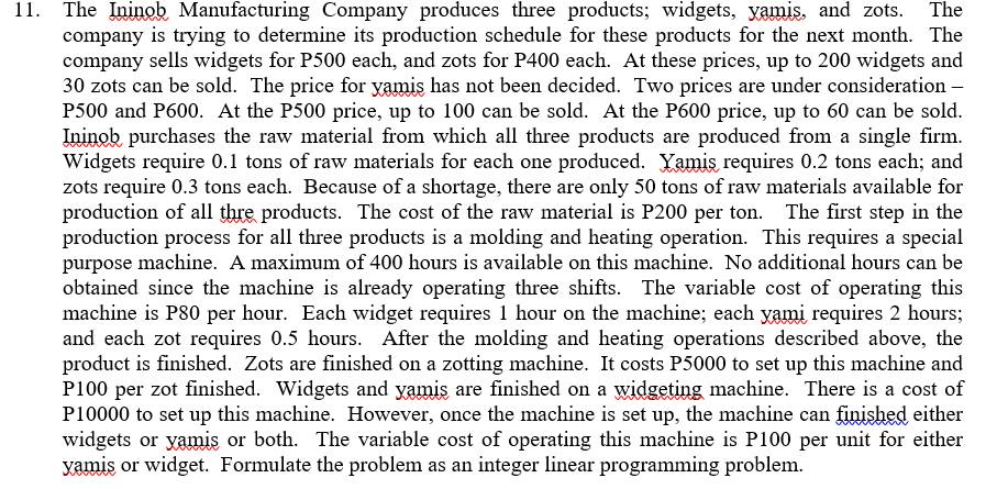 Solved Integer Linear Programming Problem Identify Decision