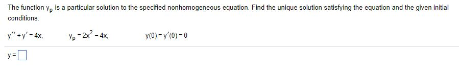 Solved The function yp is a particular solution to the | Chegg.com