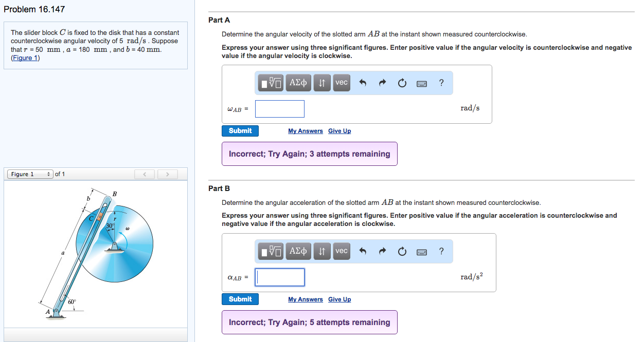 Solved The slider block C is fixed to the disk that has a | Chegg.com