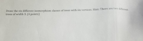 Solved Draw the six different isomorphism classes of trees | Chegg.com