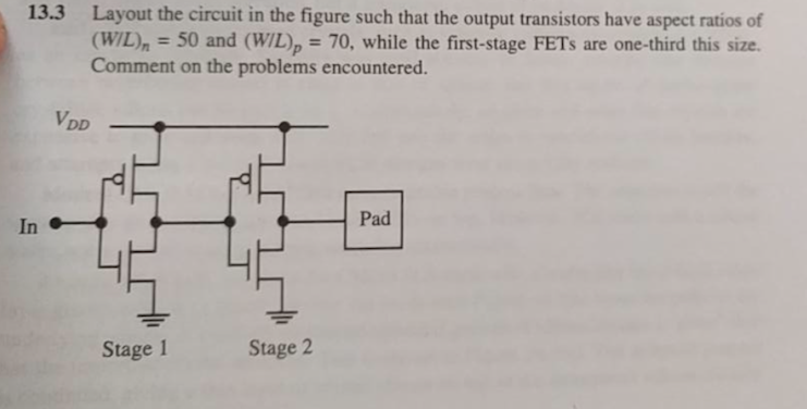 Solved Layout the circuit in the figure such that the output | Chegg.com