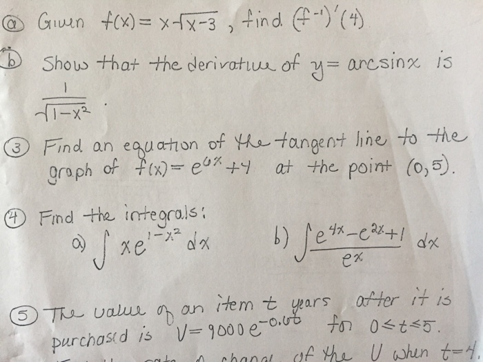 Solved Given f(x) = x - squareroot x - 3, find (f^-1)' Show | Chegg.com