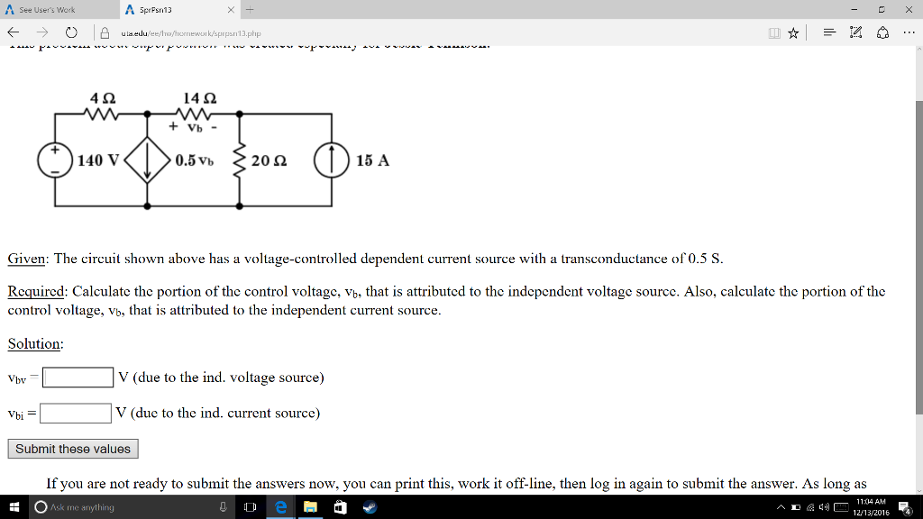 Solved Given: The circuit shown above has a | Chegg.com