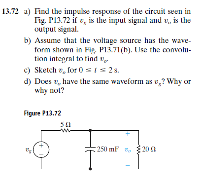 Solved a) Find the impulse response of the circuit seen in | Chegg.com