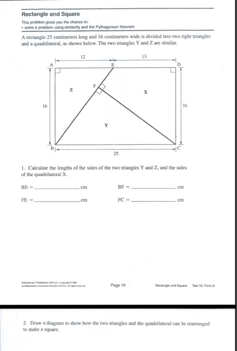 Solved A rectangle 25 centimeters long and 16 centimeters | Chegg.com
